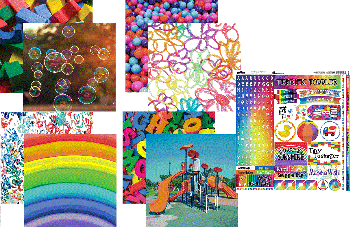 Terrific Toddler Scrapbook Papers and Stickers Set – Country Croppers
