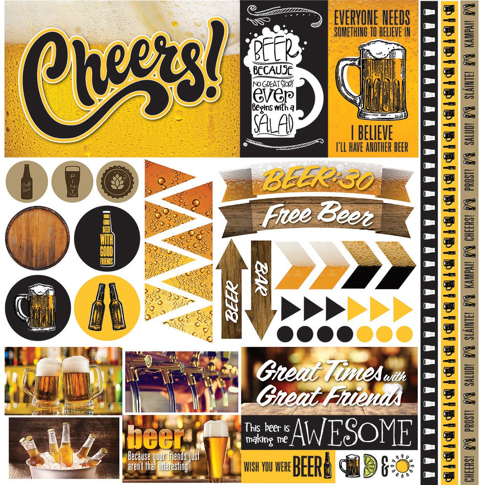 Craft Beer 12x12 Scrapbook Stickers by Reminisce – Country Croppers