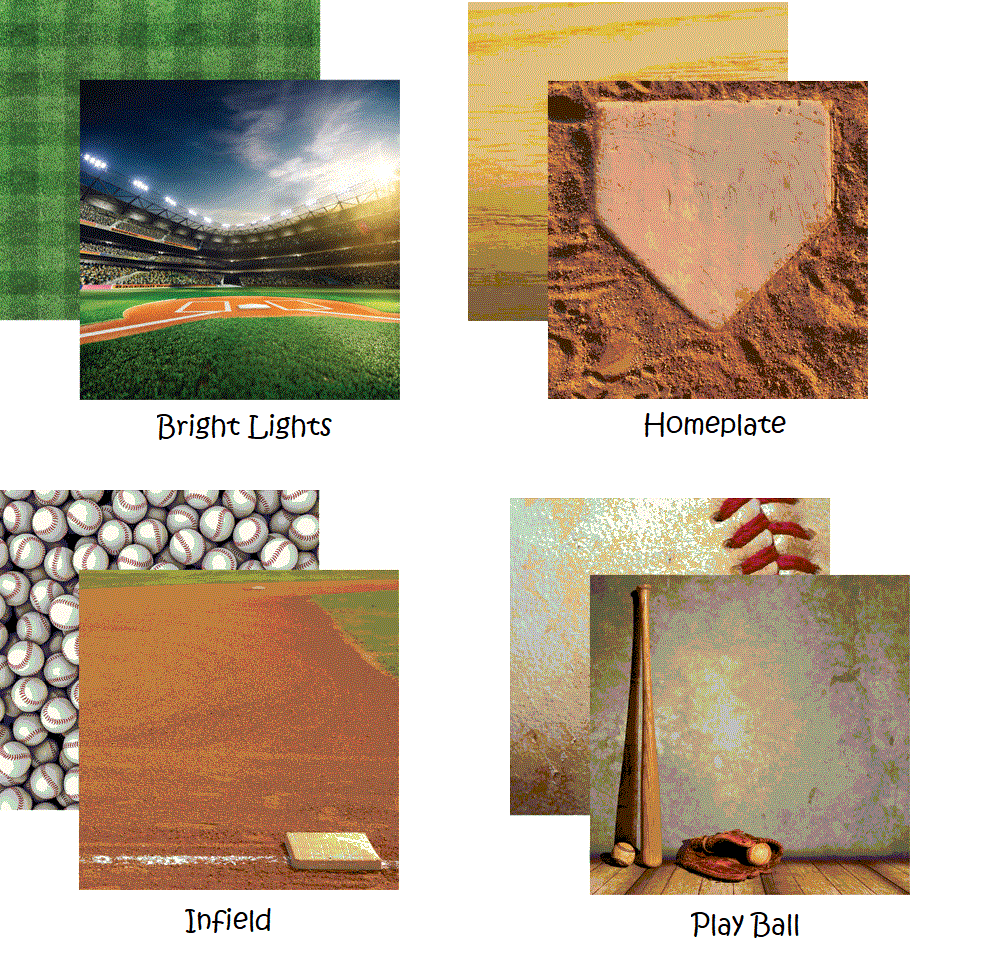 Baseball 2-12x12 Scrapbook Papers Set of 4 by Reminisce – Country Croppers