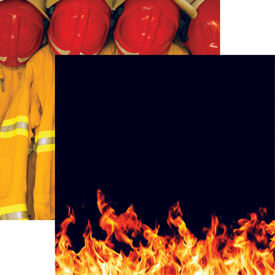 Firefighter Fire Spray Scrapbook Double Sided Paper - by Reminisce ...