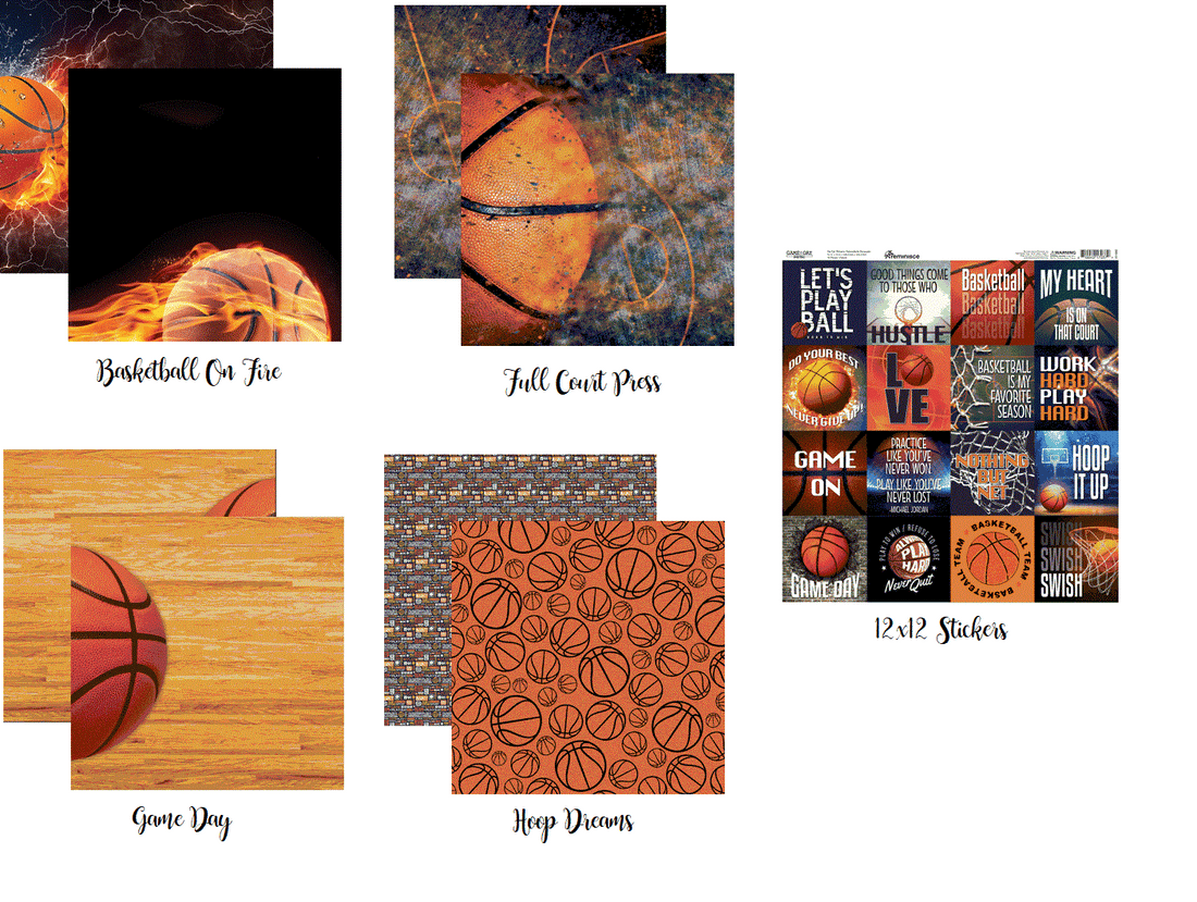 Game Day - Basketball 12x12 Scrapbook Papers and Stickers Set – Country ...