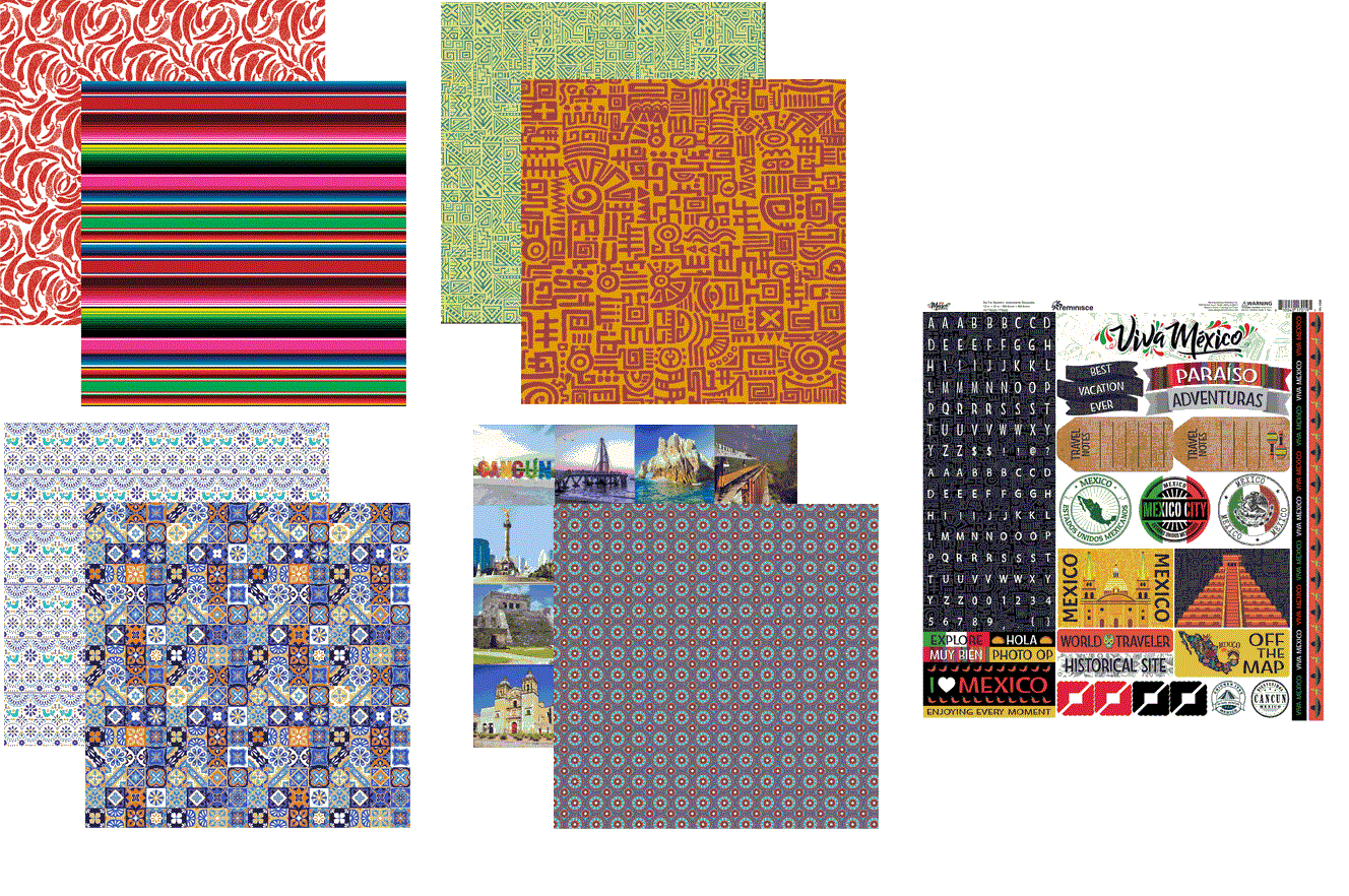 Mexico 12X12 Travel Scrapbook Papers Set - 4 Paper – Country Croppers
