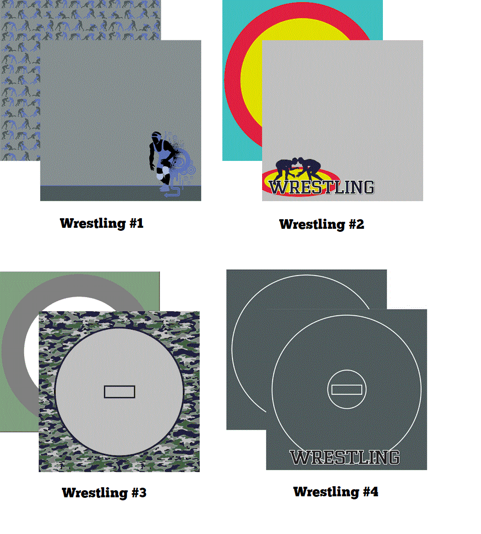 Wrestling - 12x12 Scrapbook Papers Set of 4 Sheets by Reminisce ...