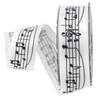 Satin Music Note Ribbon - 7/8in Wide - 5 Yards – Country Croppers
