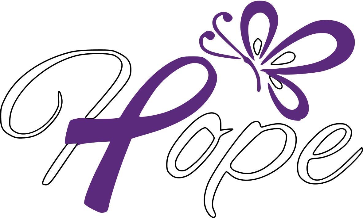 Purple Butterfly Hope Cancer Vinyl Decal – Country Croppers
